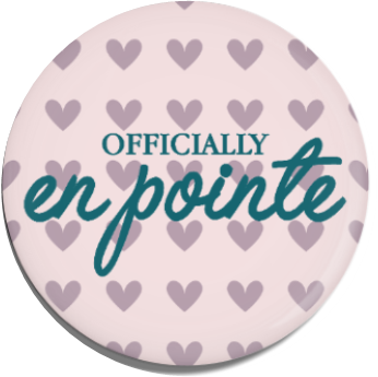 Button - Officially En Pointe (Hearts) – B Plus Printworks