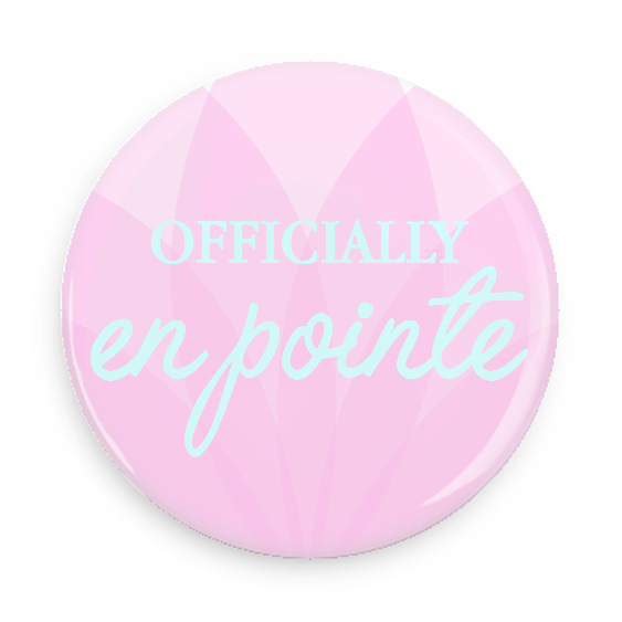 Button - Officially En Pointe (Pink/Blue) – B Plus Printworks